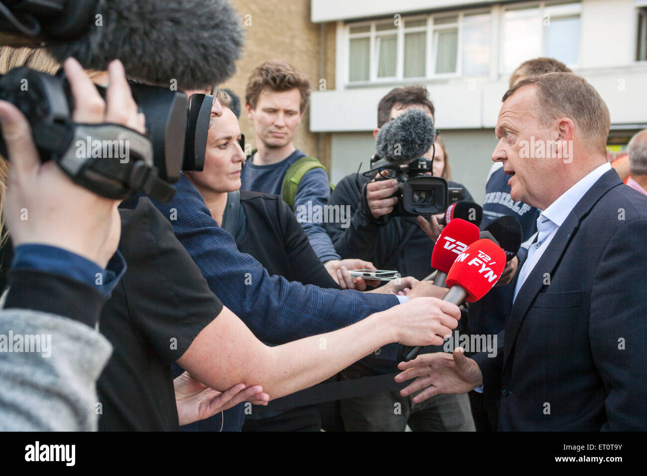 Vollsmose, Denmark. 10th June, 2015. Danish opposition leader, Lars ...