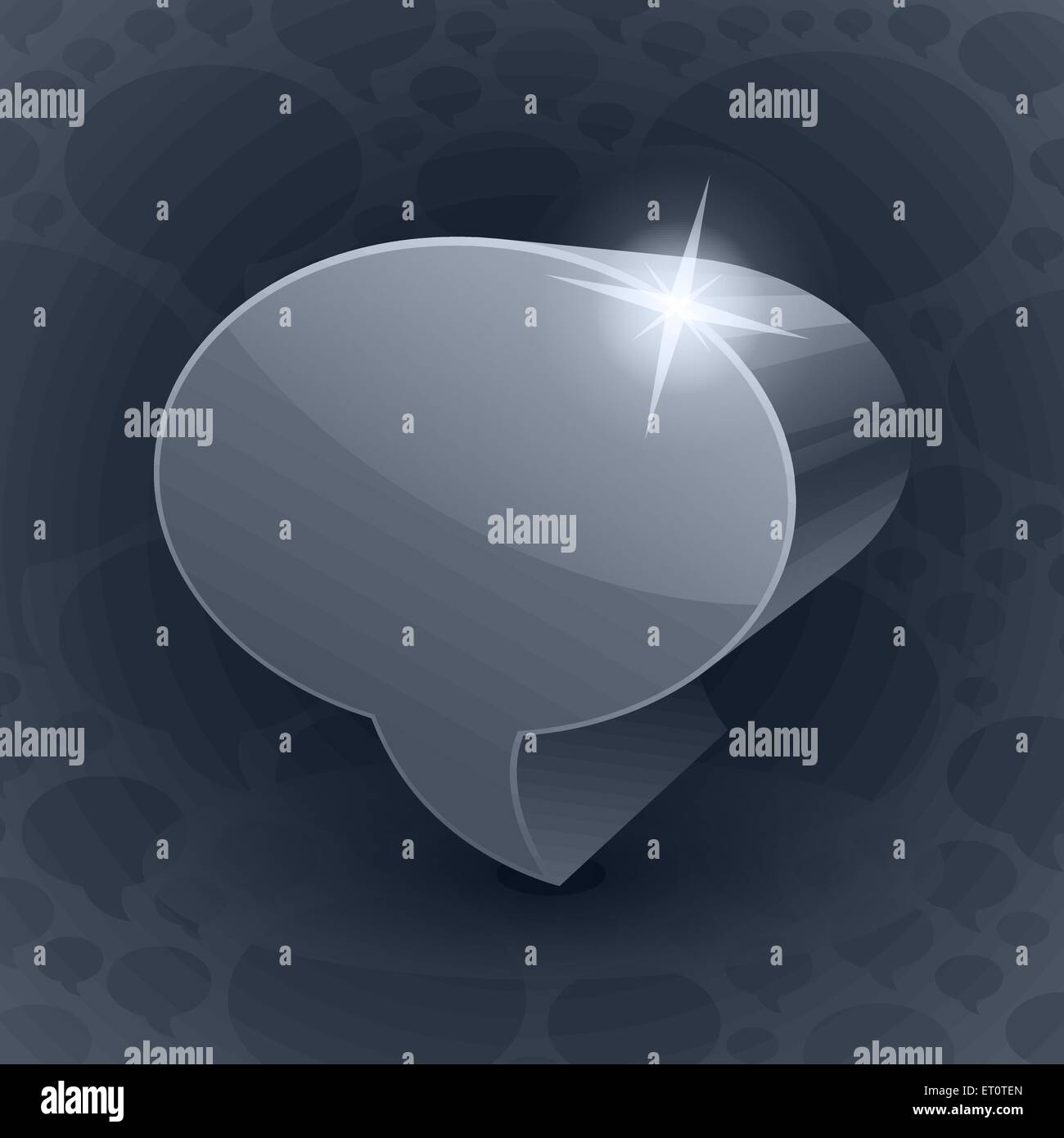 3d chat bubble symbol on grey background. RGB EPS 10 vector Stock ...