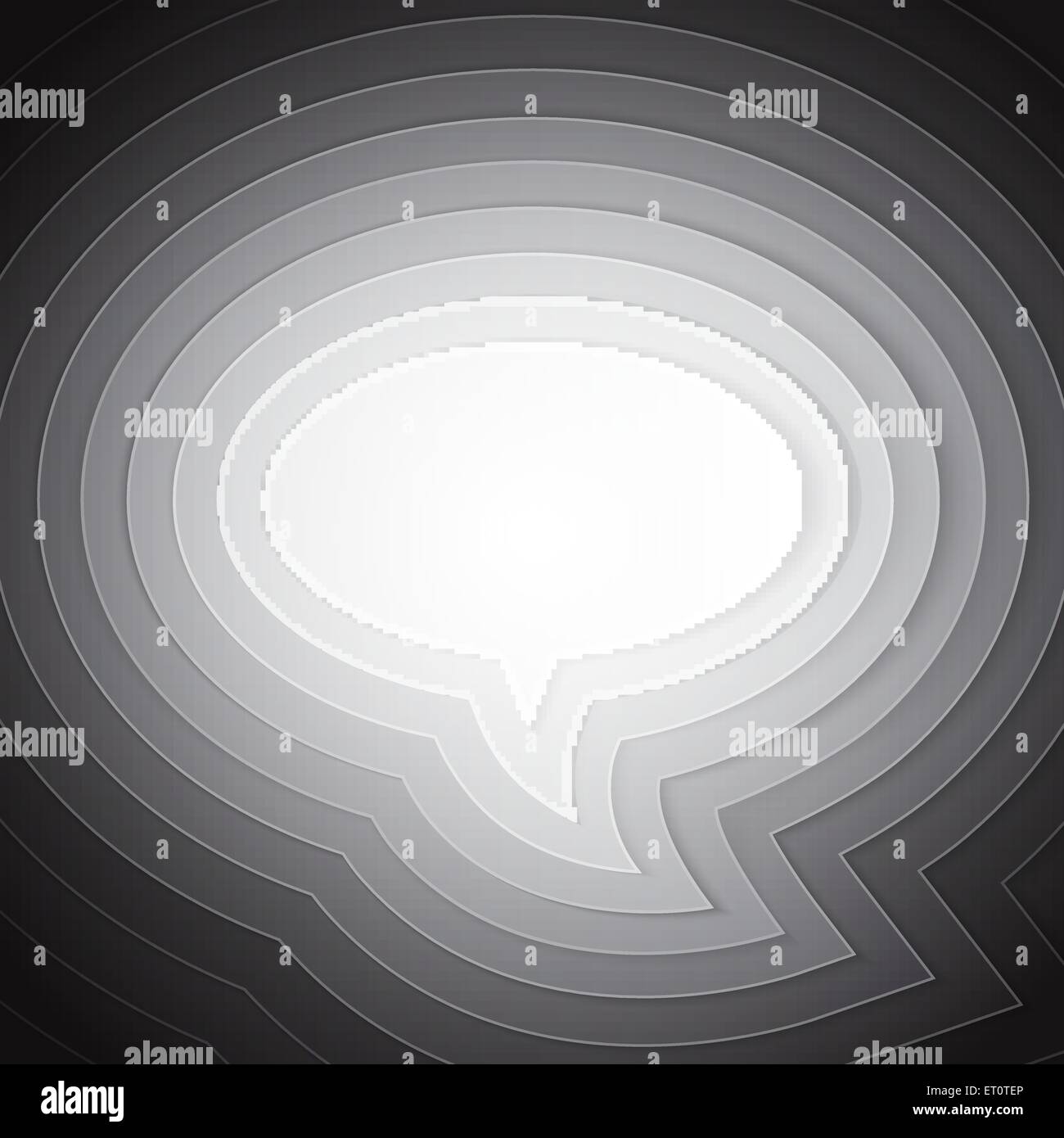 White chat bubble symbol on light grey paper background. RGB EPS 10 ...