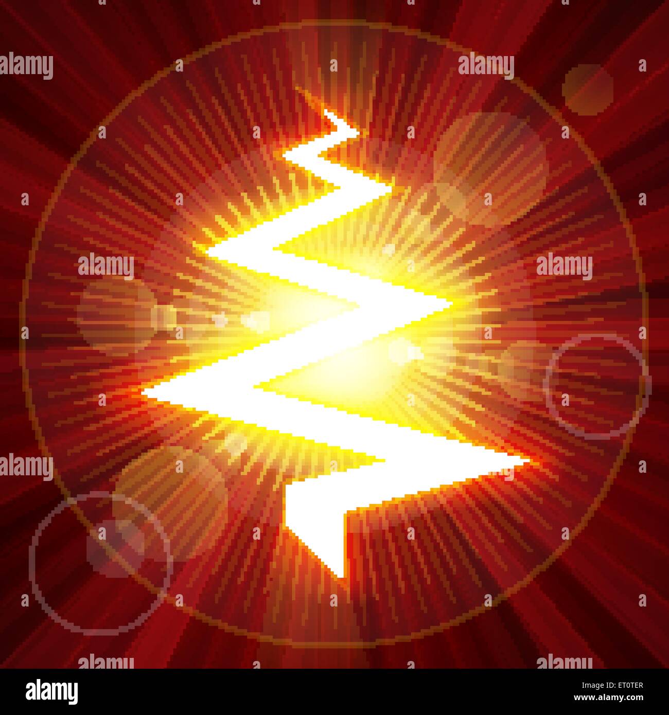 Red color lightning christmas tree with lens flares. RGB EPS 10 vector ...
