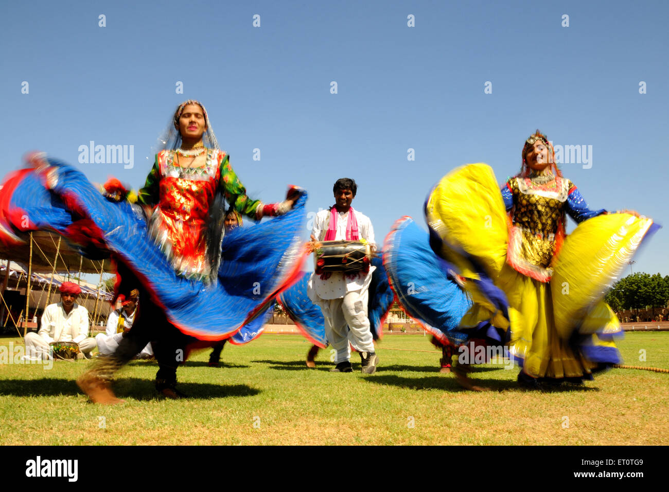 Folk chakri dancers at marwar festival ; Jodhpur ; Rajasthan ; India ...