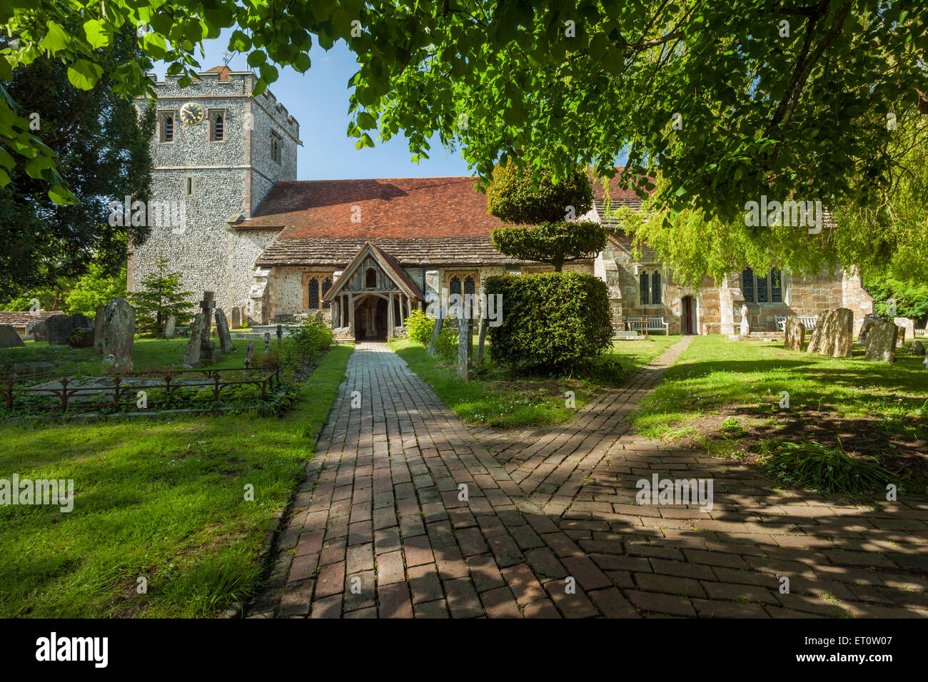 Spring afternoon at St Mary's church in Ringmer, East Sussex, England ...