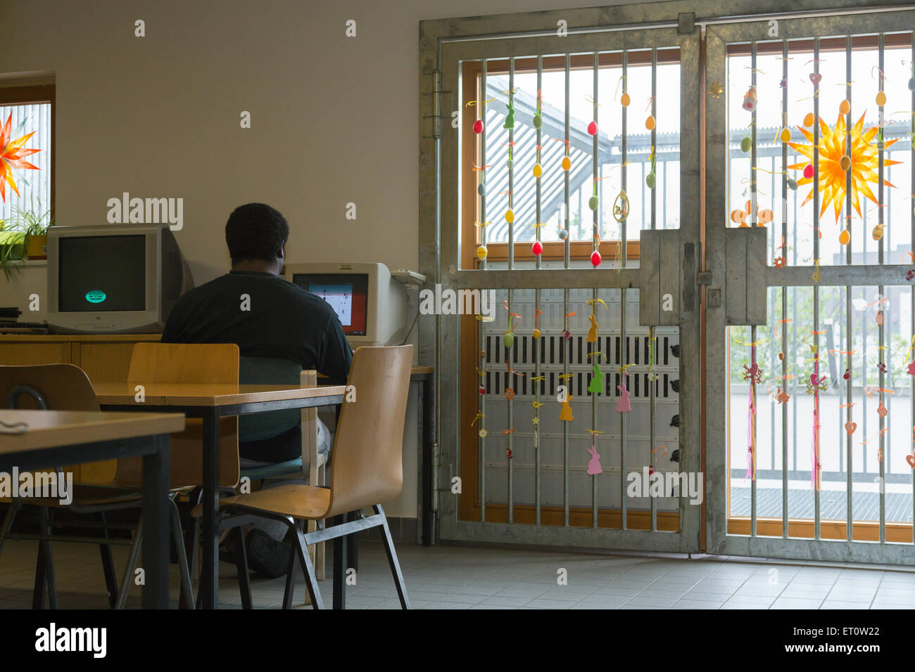 Bremen, Germany, African asylum seekers in the lounge Stock Photo - Alamy