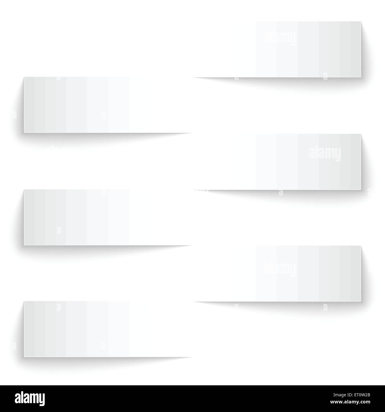 Blank paper stripe banners with shadows on white background. RGB EPS 10 ...