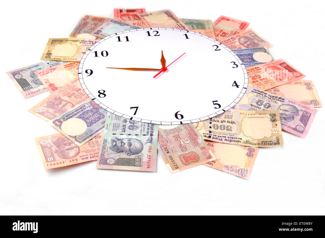 Time money concept clock indian hi-res stock photography and images - Alamy
