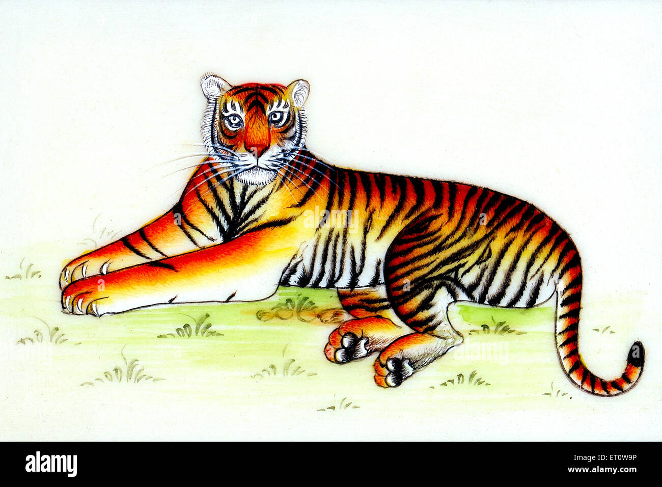 tiger painting, Indian handicrafts Stock Photo - Alamy
