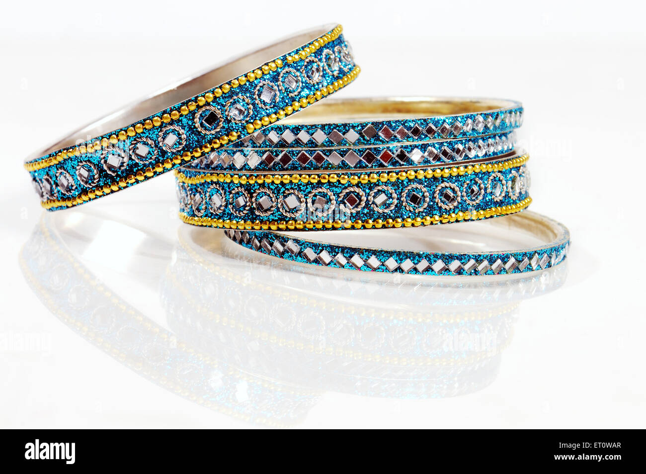 Lac bangles with mirror work on white background Stock Photo - Alamy