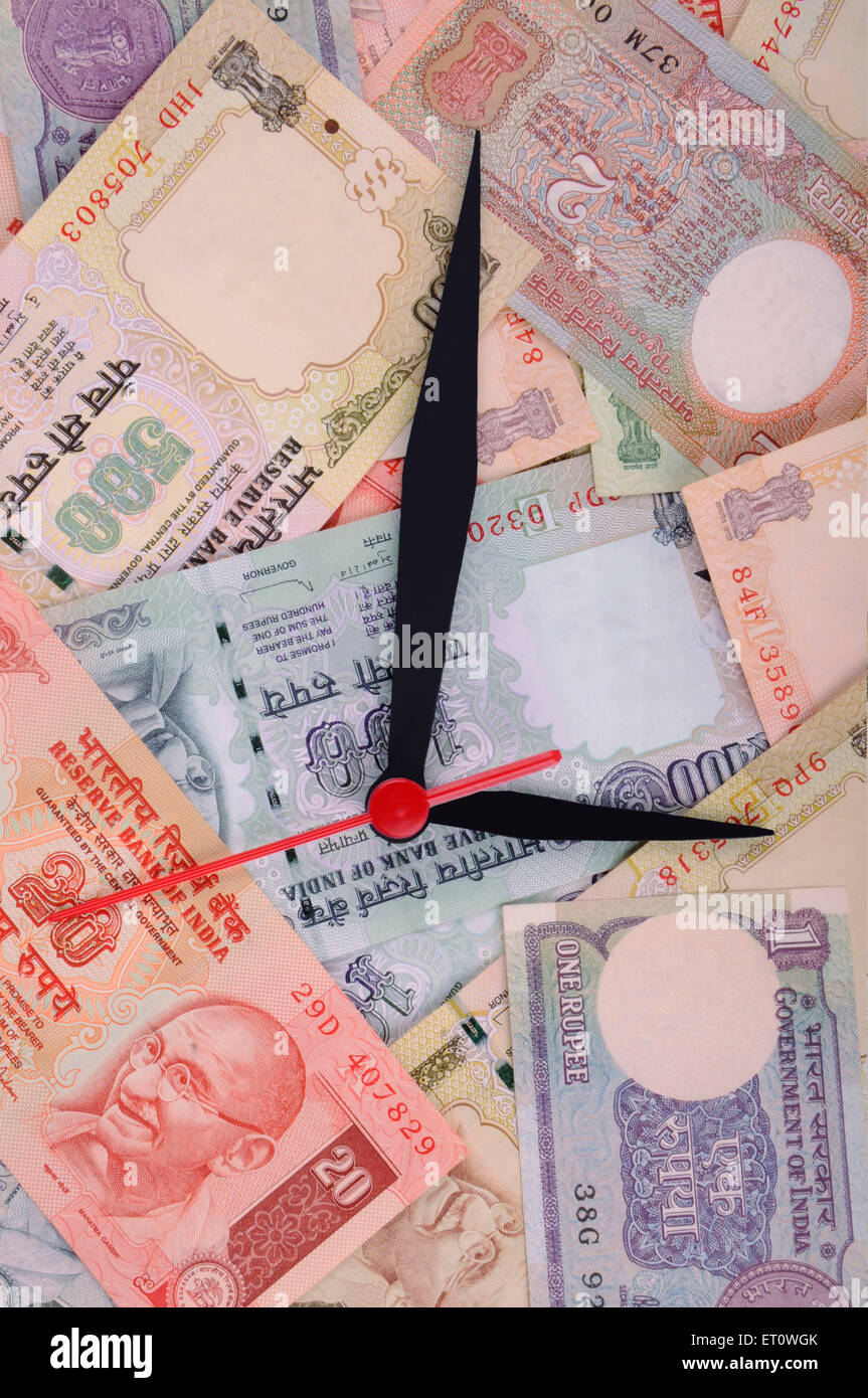 Time money concept clock indian hi-res stock photography and images - Alamy