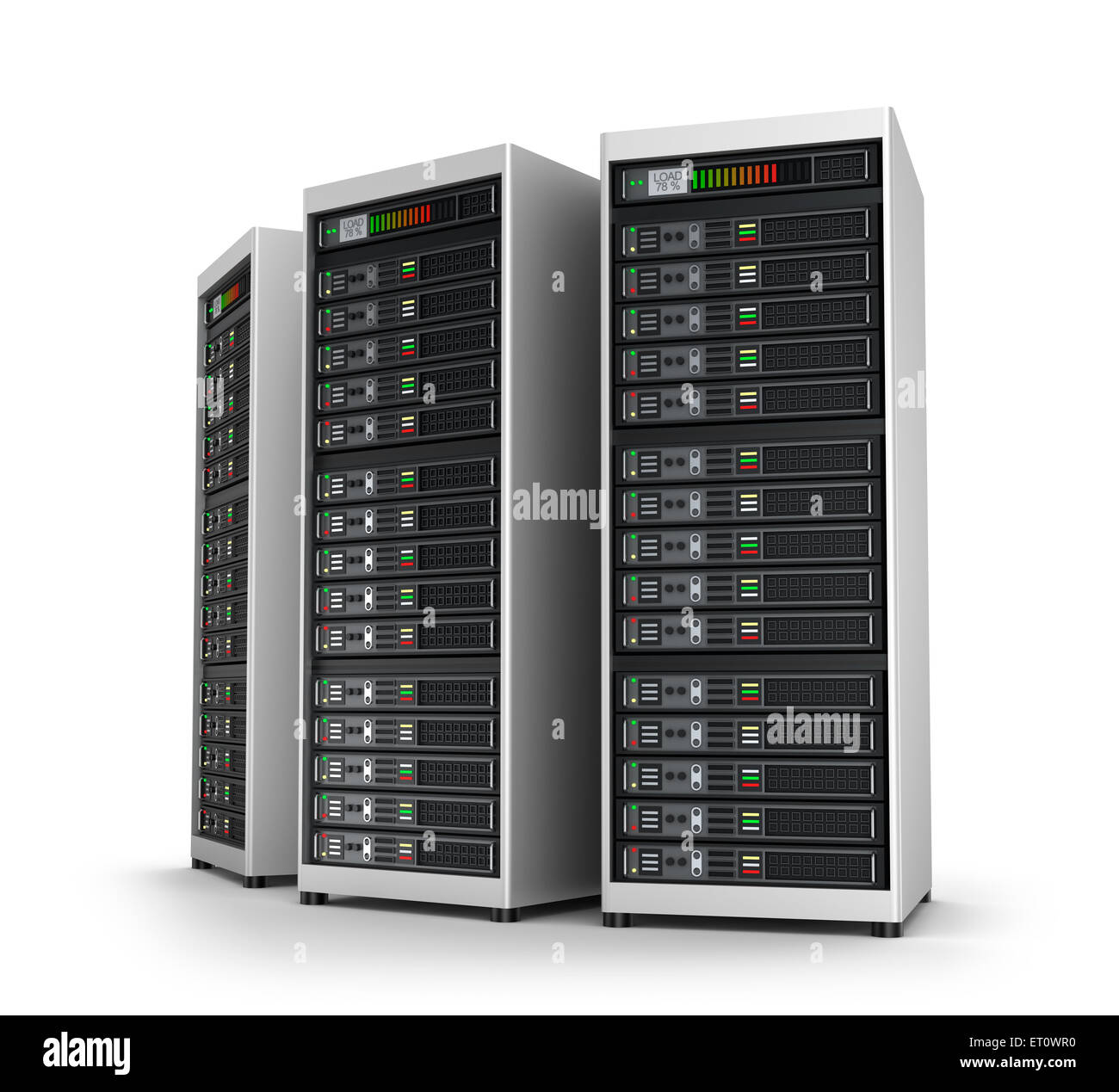 Server rack cluster in data Cut Out Stock Images & Pictures - Alamy