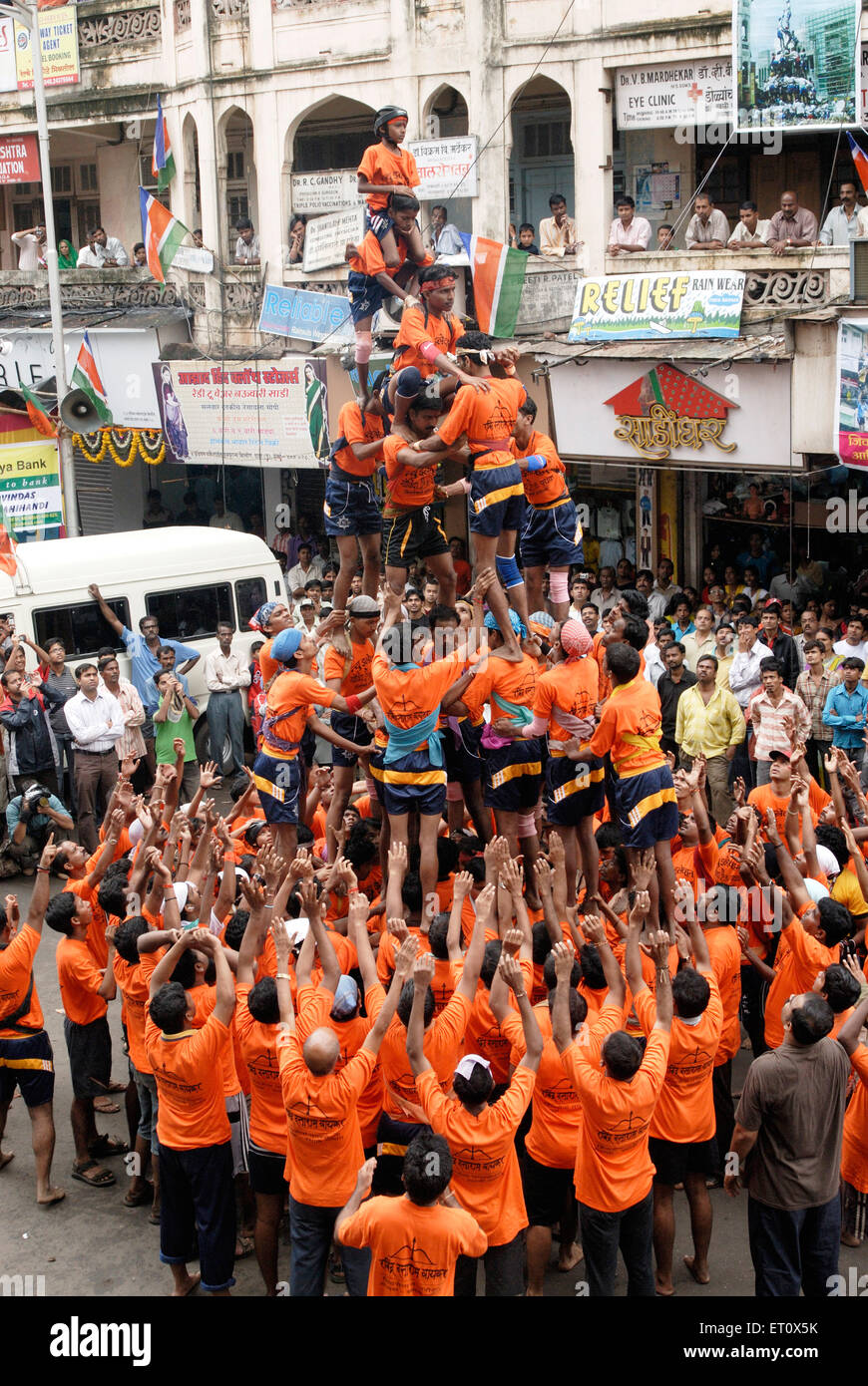 Govinda making human pyramid to break Dahi Handi Janmashtami janmashtmi ...