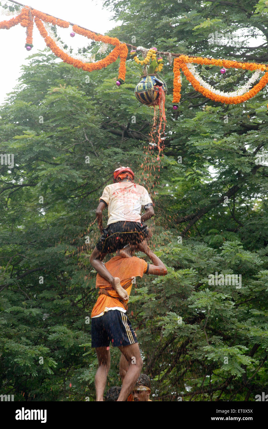 Govinda breaking Dahi Handi ; Human Pyramid ; Janmashtami janmashtmi ...
