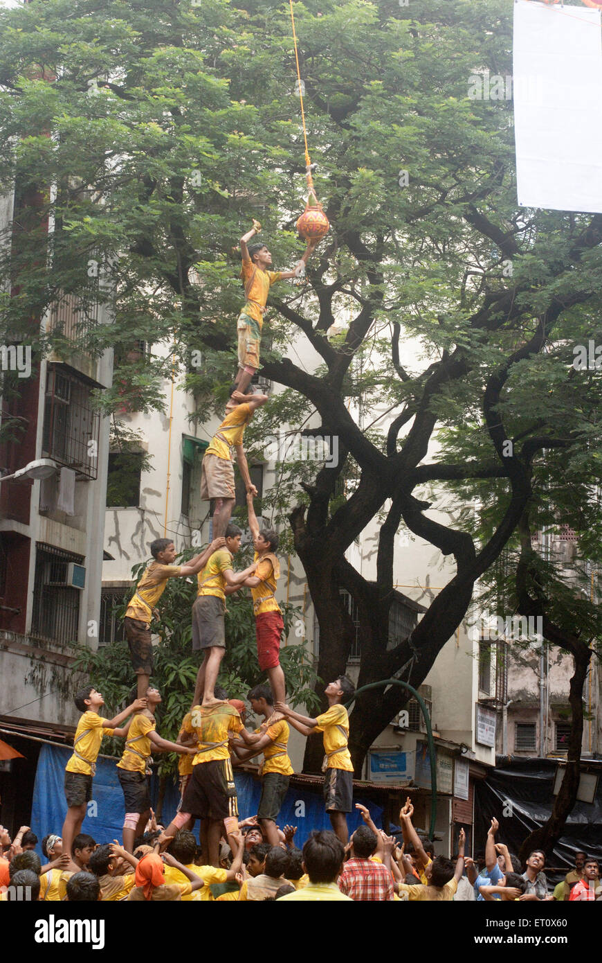 Govinda breaking Dahi Handi ; Human Pyramid ; Janmashtami janmashtmi ...