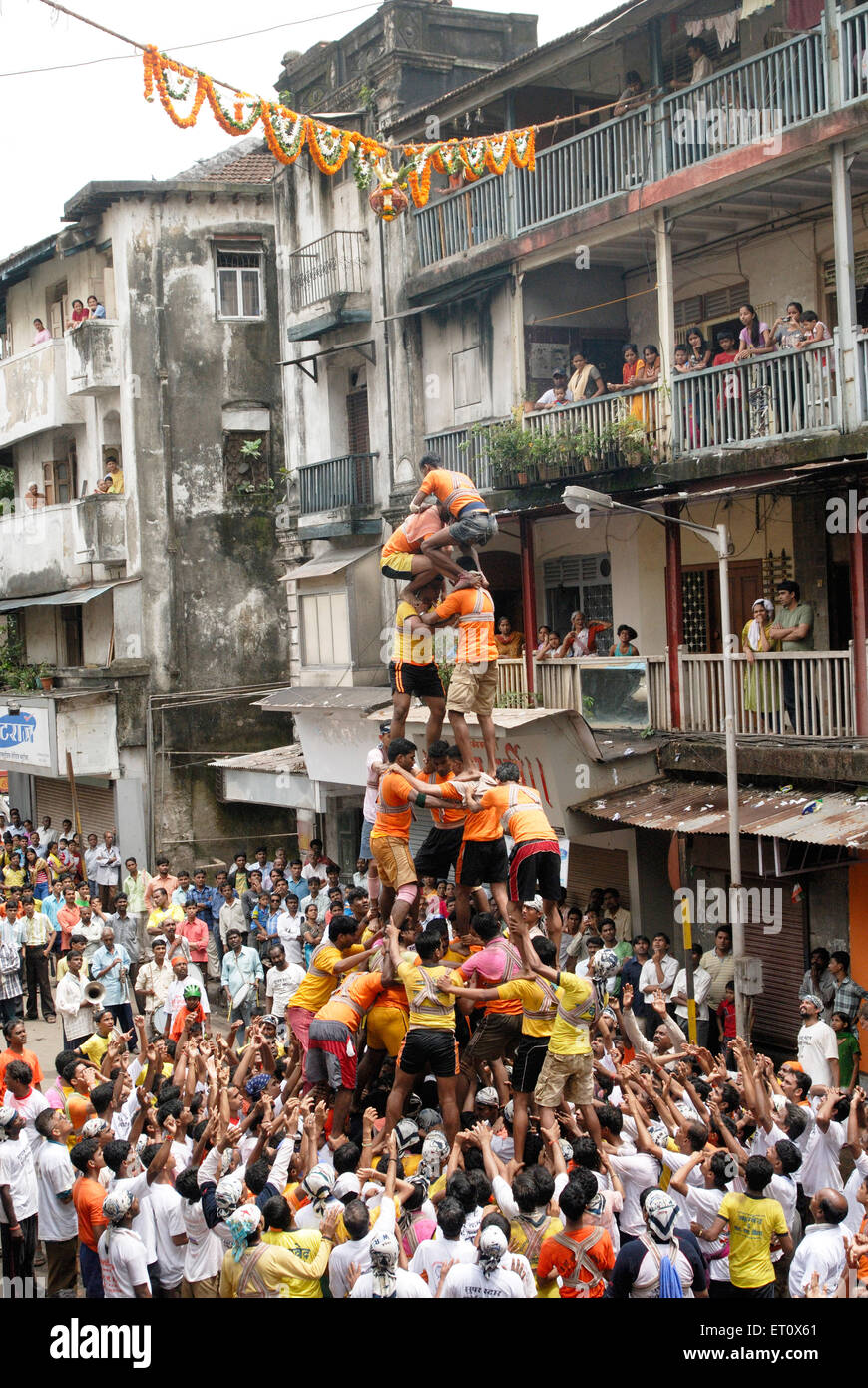 Govinda making human pyramid to break Dahi Handi ; Janmashtami ...