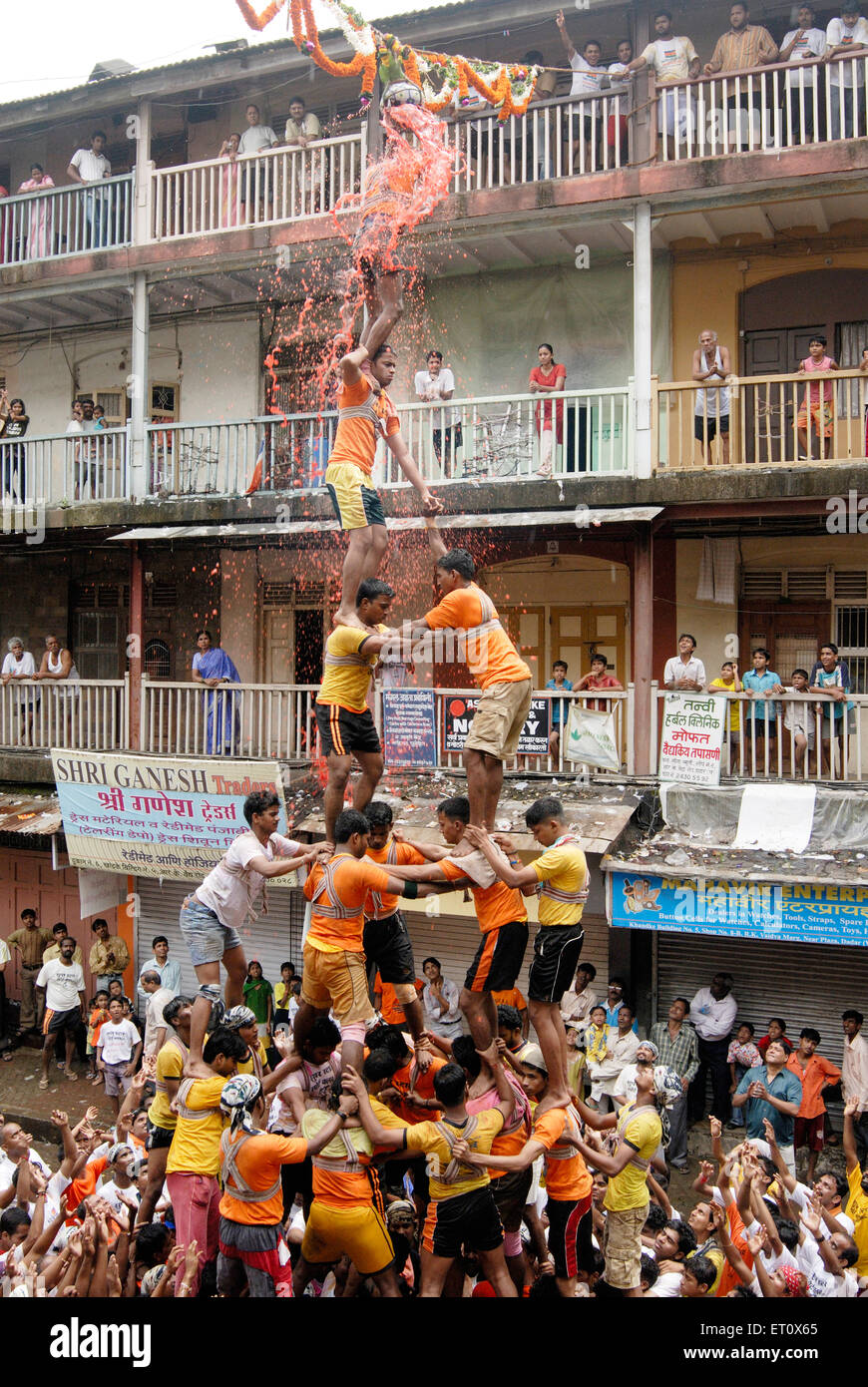 Govinda breaking Dahi Handi ; Human Pyramid ; Janmashtami janmashtmi ...