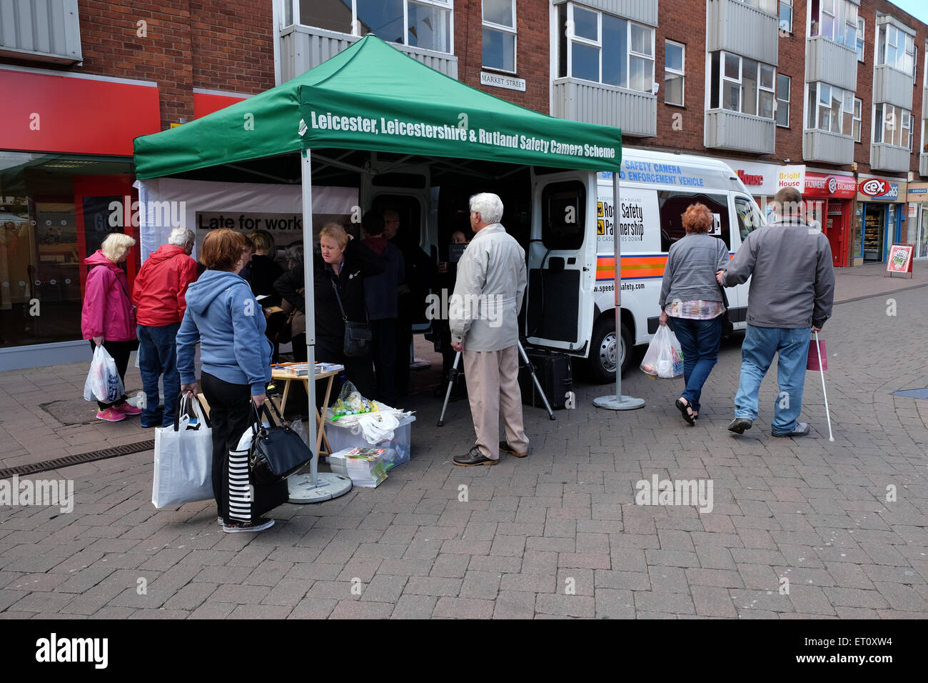 leicestershire police road safety stall in loughborough town centre ...