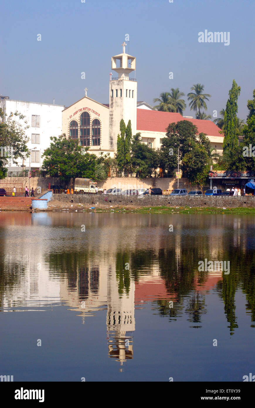Saint John Baptist church at bank of Masunda lake or Talao Pali Thane ...