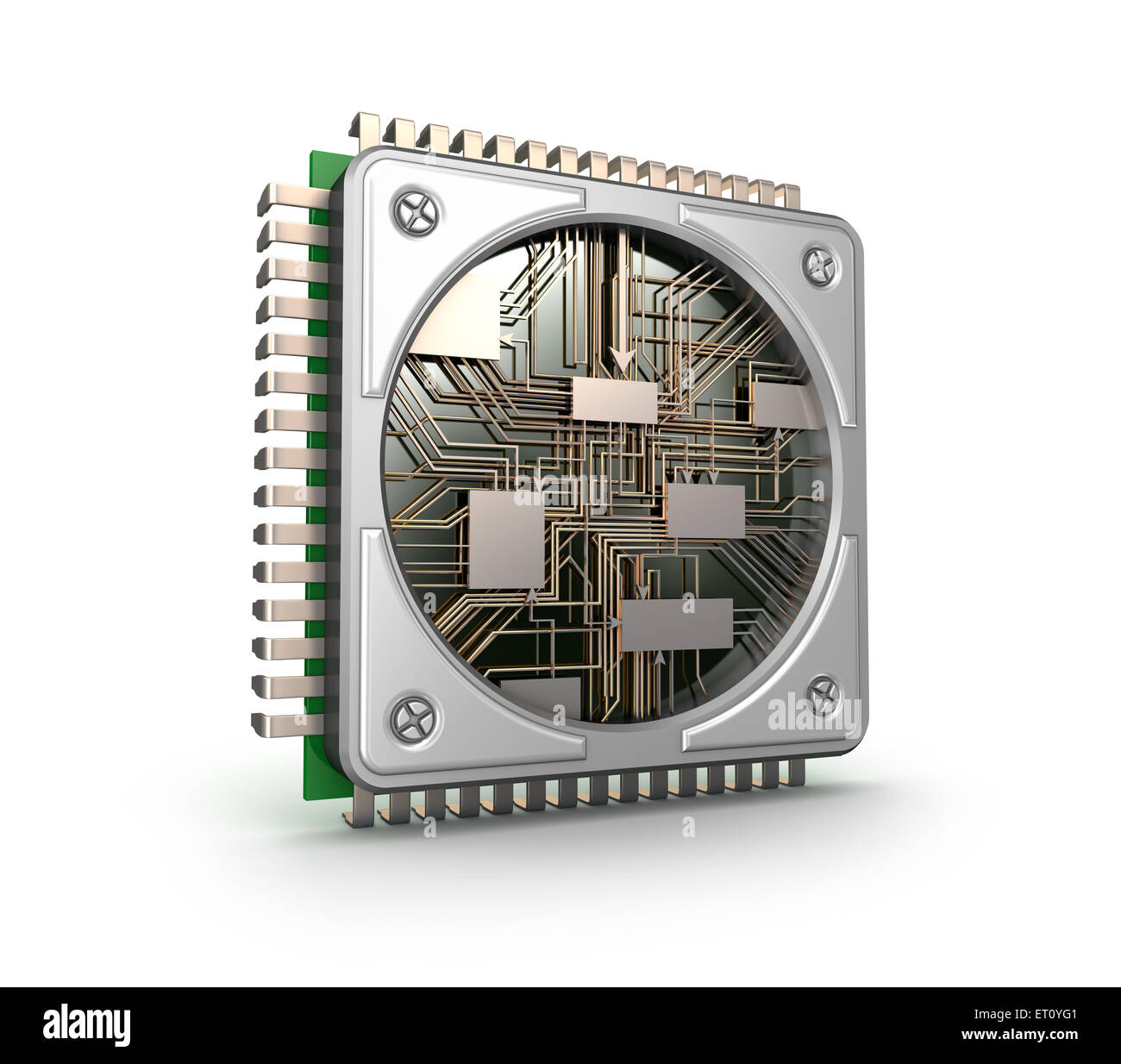 Modern central computer processors CPU isolated on white background Stock Photo - Alamy