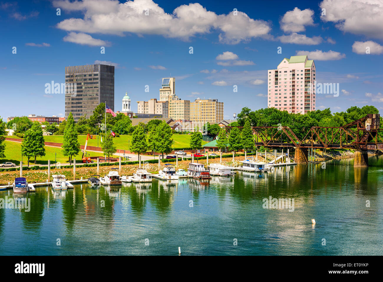 Augusta, Georgia, USA downtown skyline on the Savannah River Stock ...