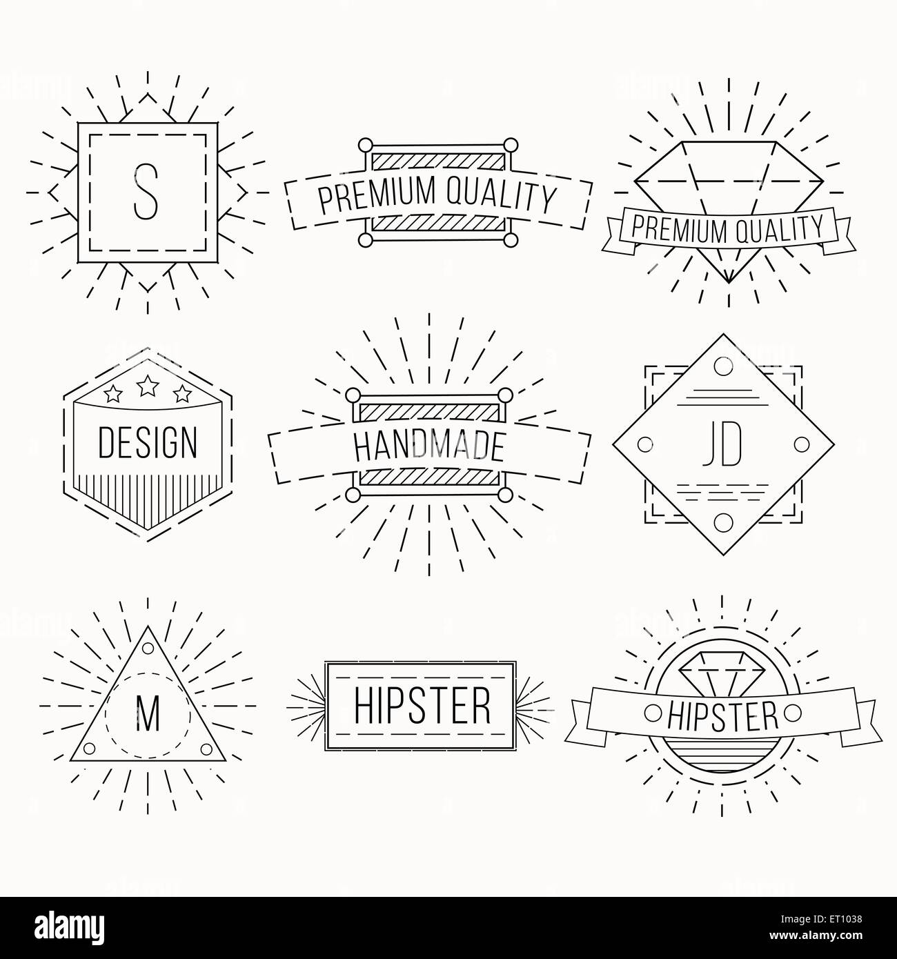 Outline badges and emblems template Stock Vector Image & Art - Alamy