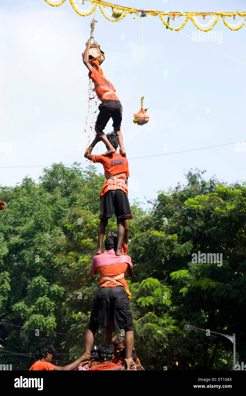 Human pyramid broken dahi handi on janmashtami festival at dadar ...