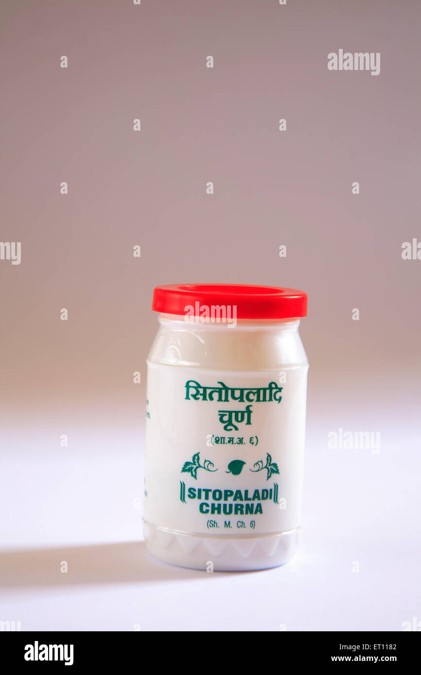 sitopaladi churna powder in plastic bottle on white background Stock ...