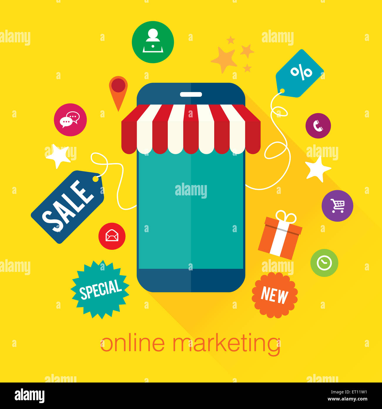 Vector illustration of smartphone mobile marketing concept Stock Photo ...