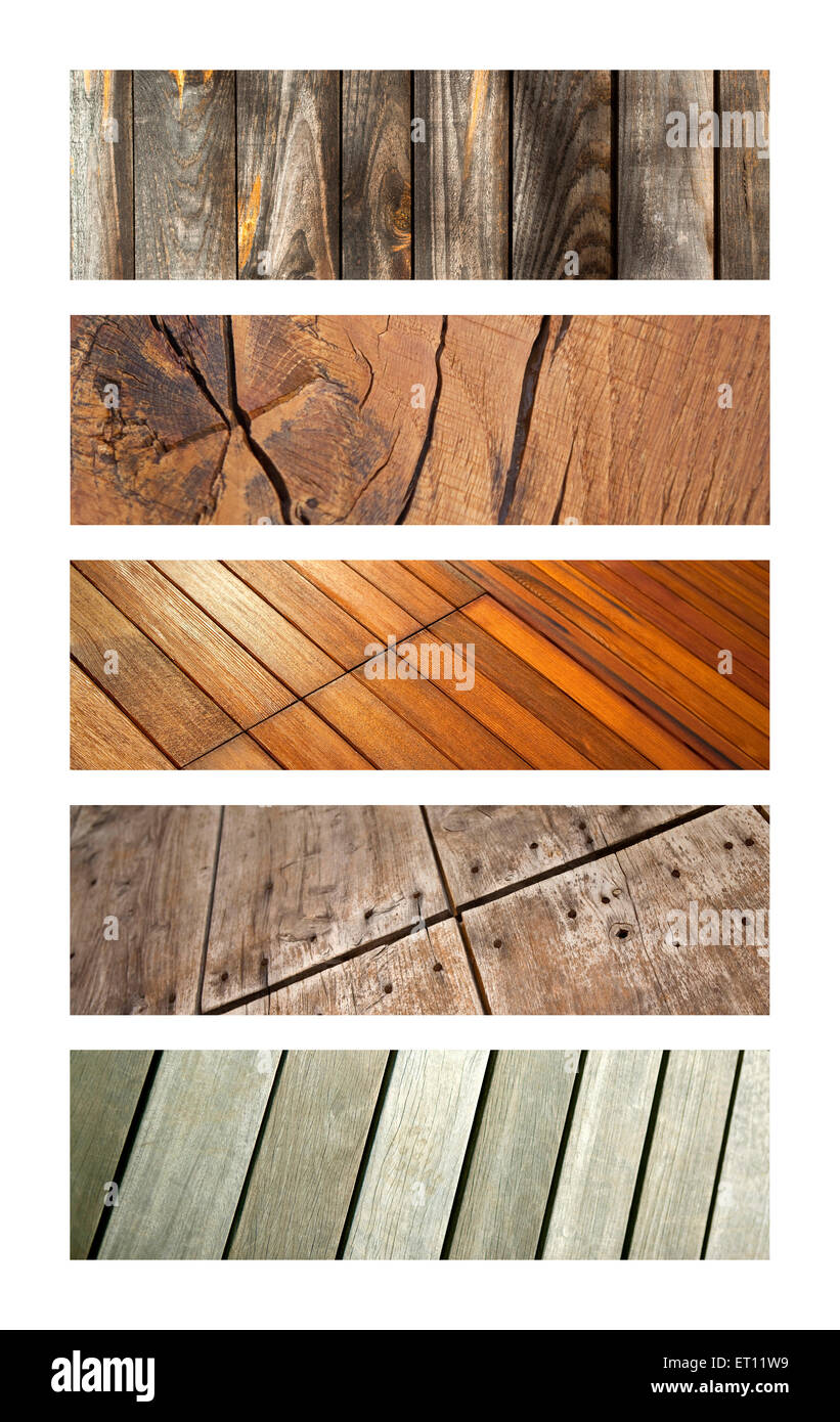 Wooden textures and backgrounds on a collage Stock Photo - Alamy