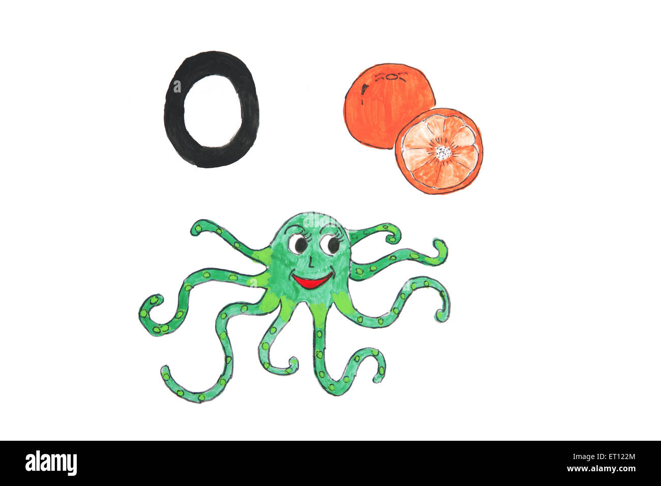 o for octopus, o for orange Stock Photo - Alamy