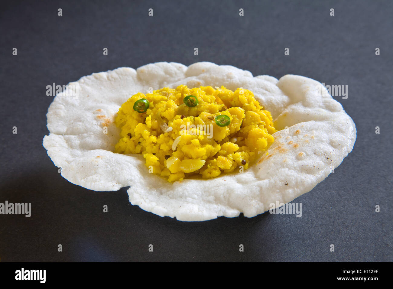 Food ; jhunka bhakar on black background 2 March 2010 Stock Photo - Alamy