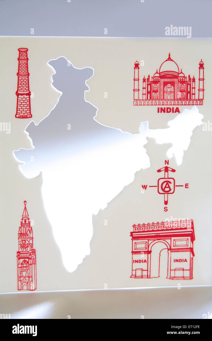 India map outline hi-res stock photography and images - Alamy