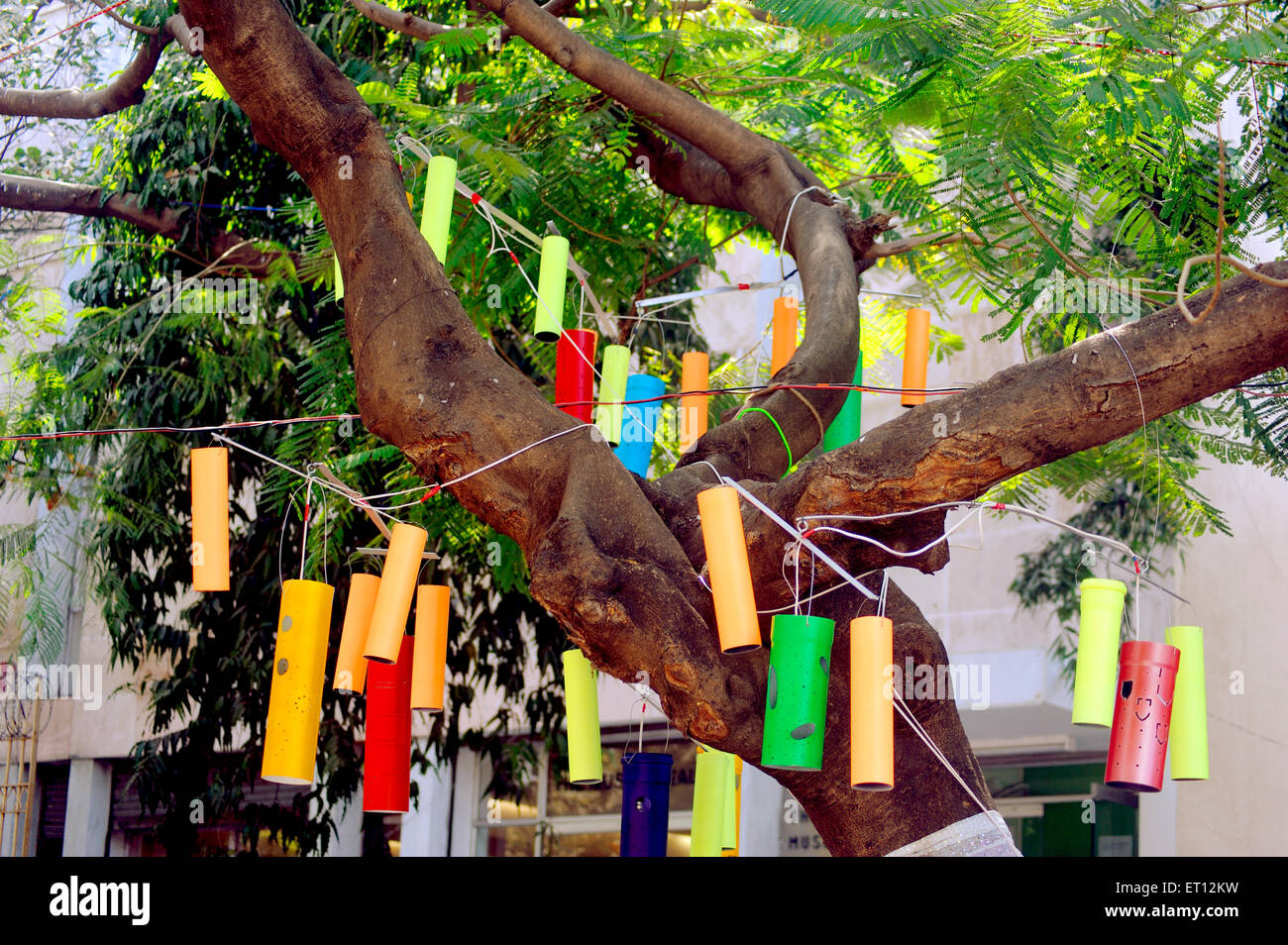 decorated tree lights Stock Photo - Alamy