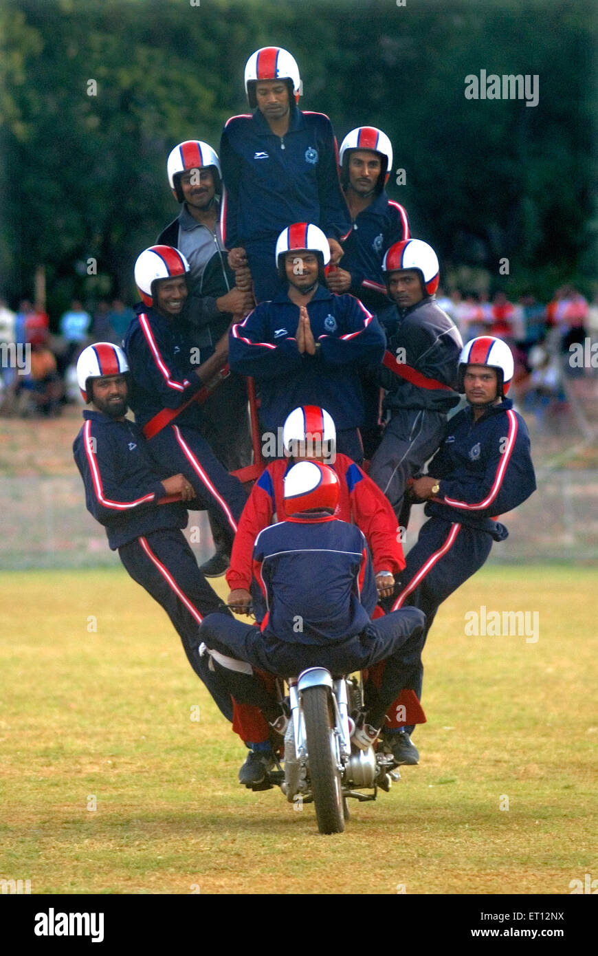 Motorcycle human pyramid hi-res stock photography and images - Alamy