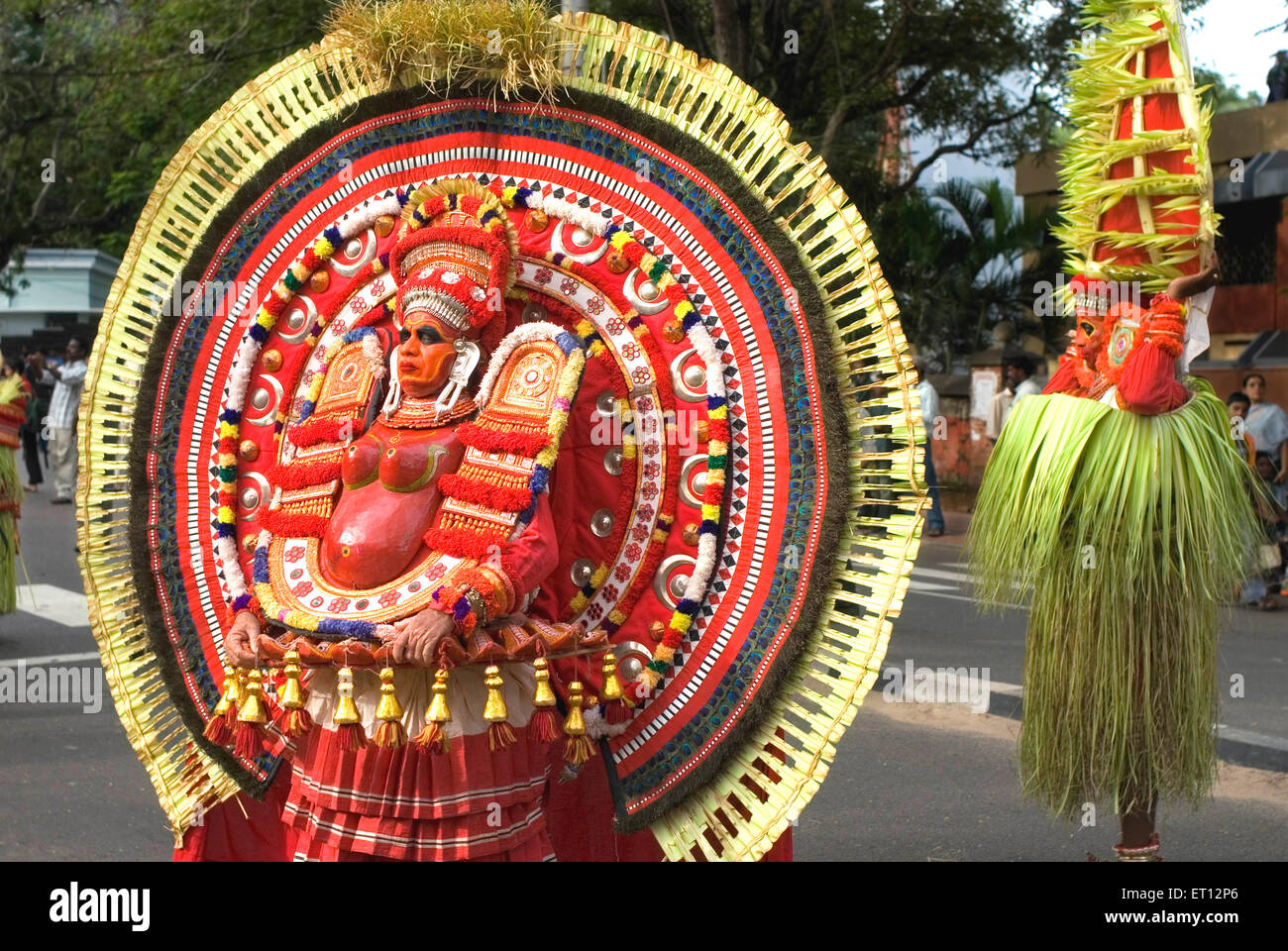 Theyyam theyam dance during onam celebration ; Trivandrum ; Kerala ...
