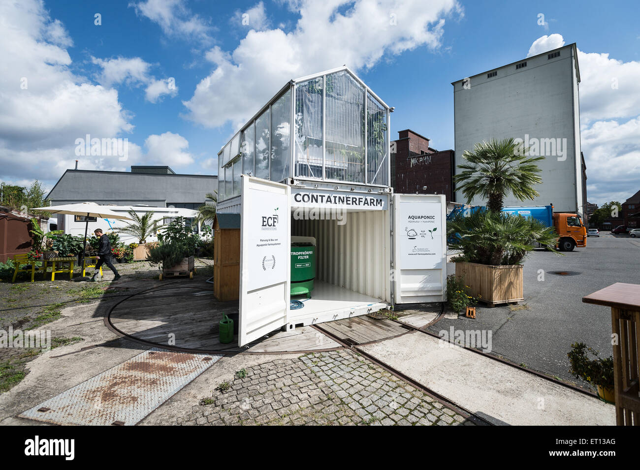Berlin, Germany, a container farm of ECF Farm Systems Stock Photo - Alamy
