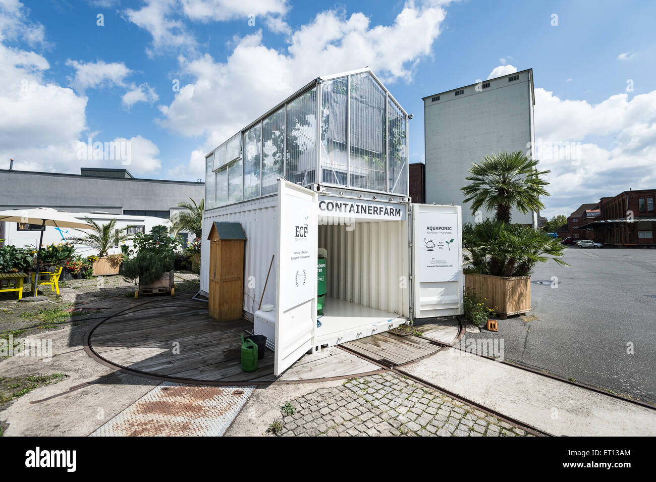 Berlin, Germany, a container farm of ECF Farm Systems Stock Photo - Alamy