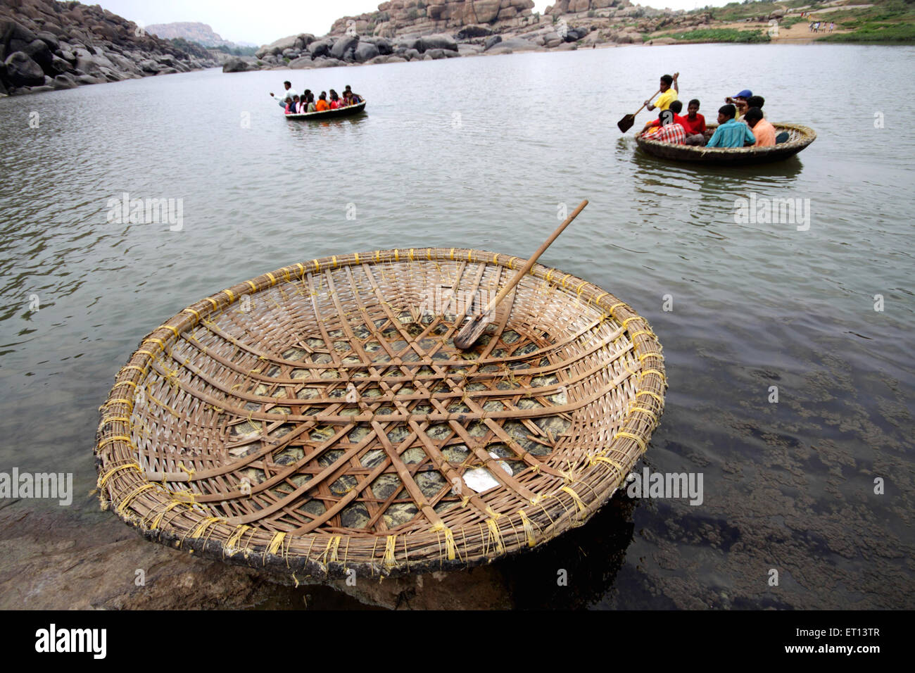 Coracle ride ; Hampi ; Karnataka ; India Stock Photo - Alamy