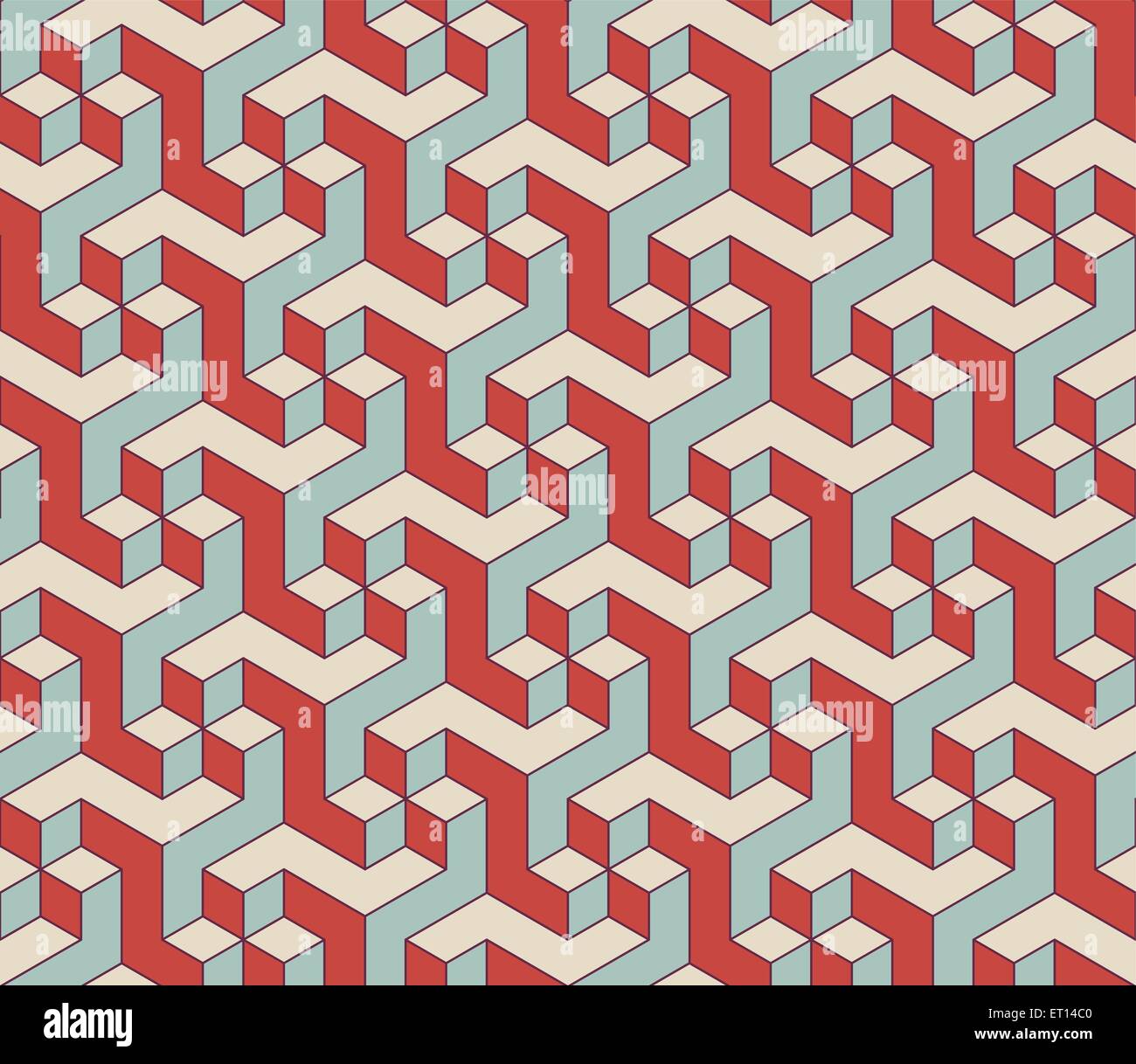 Abstract isometric 3d retro color shapes seamless pattern background ...