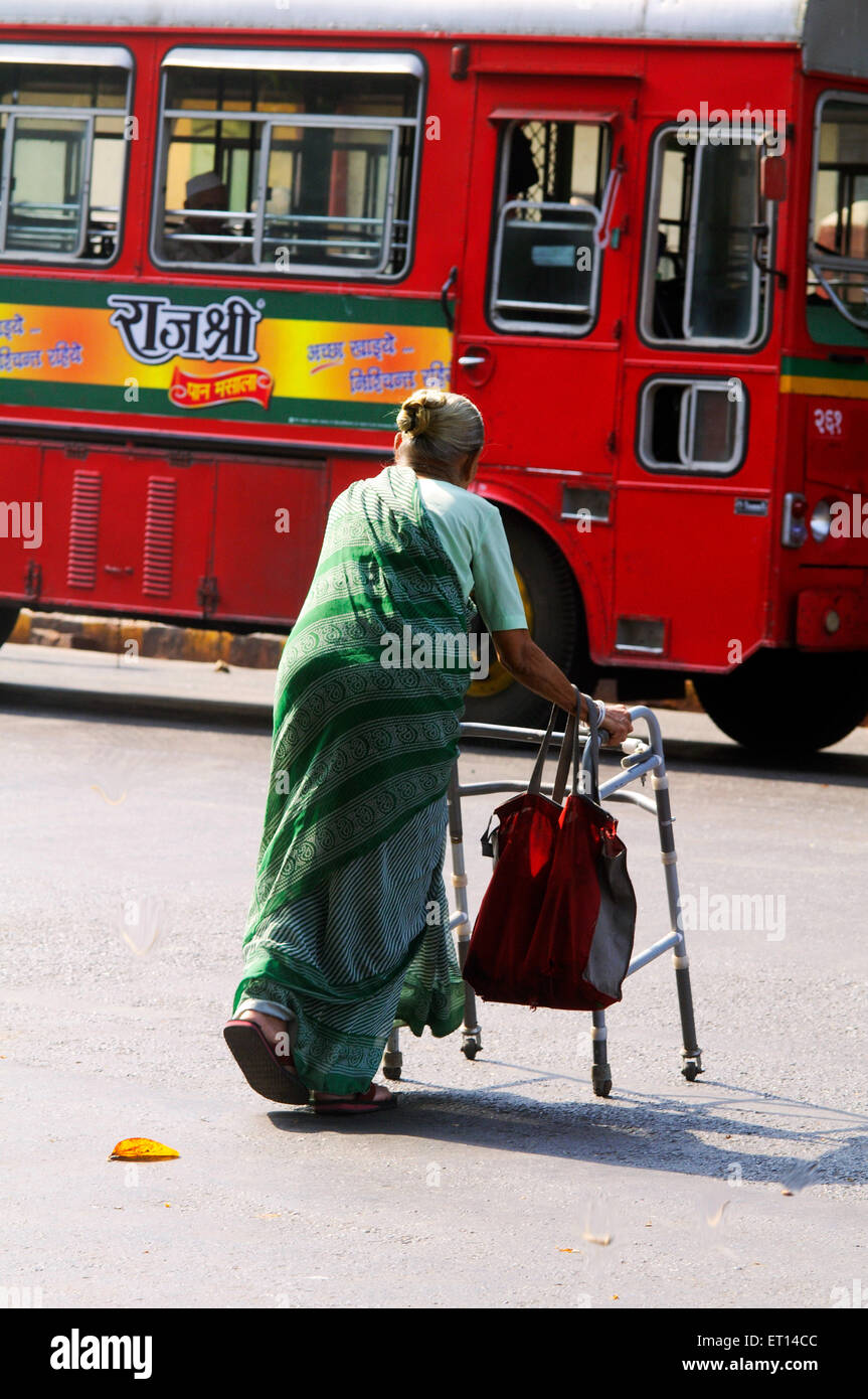 Old lady walker hi-res stock photography and images - Alamy
