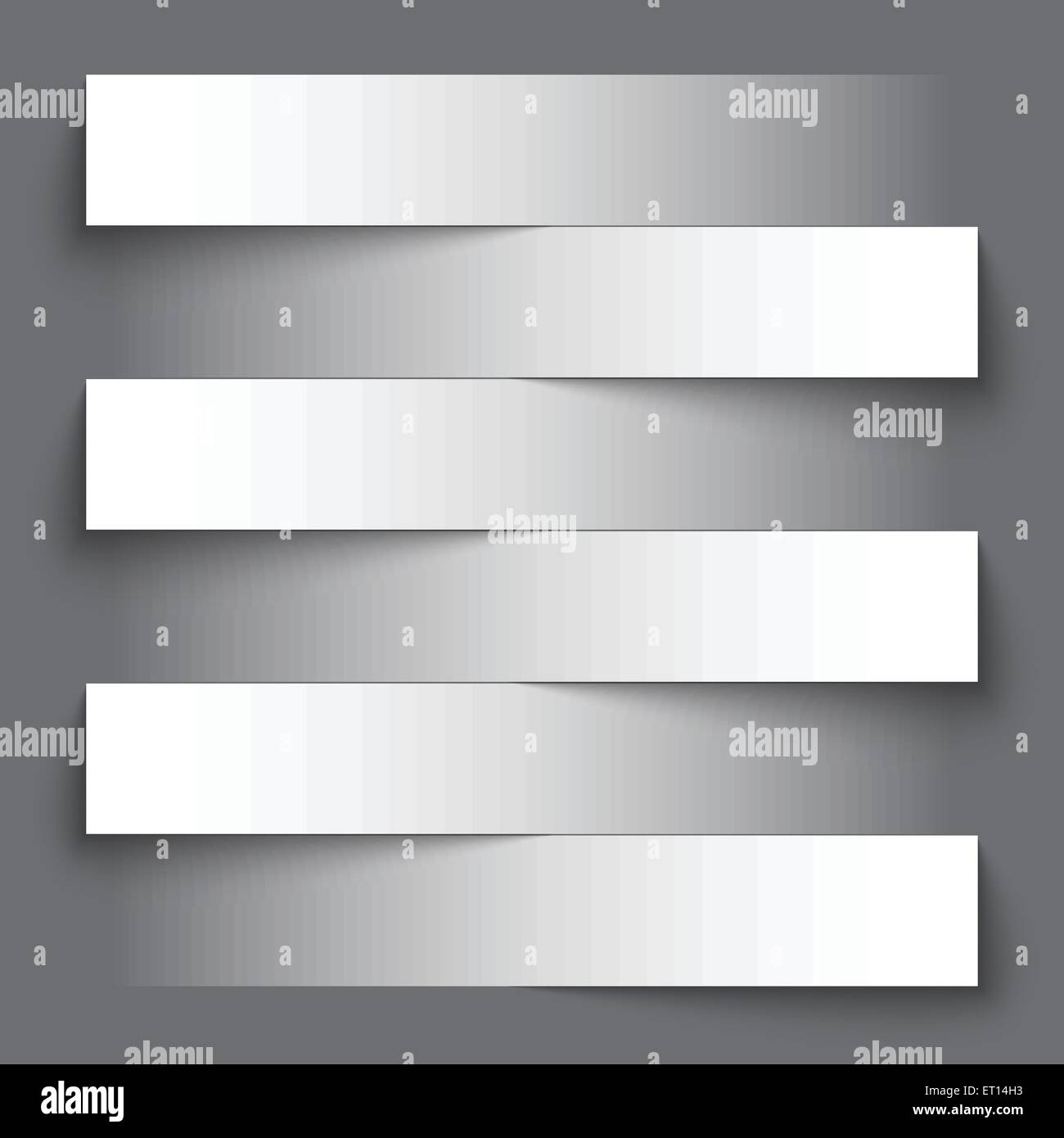 Blank paper stripe banners with shadows on dark grey background. RGB ...