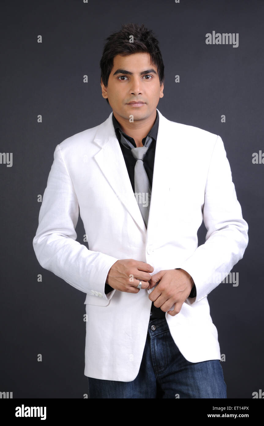 Man wearing white coat MR#719G Stock Photo - Alamy