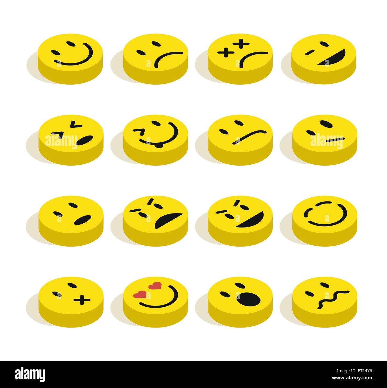 Emoticon set vector vectors hi-res stock photography and images - Alamy