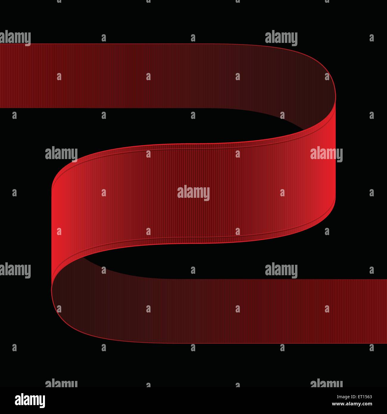 Red fabric glossy curved ribbon on black background. RGB EPS 10 vector ...