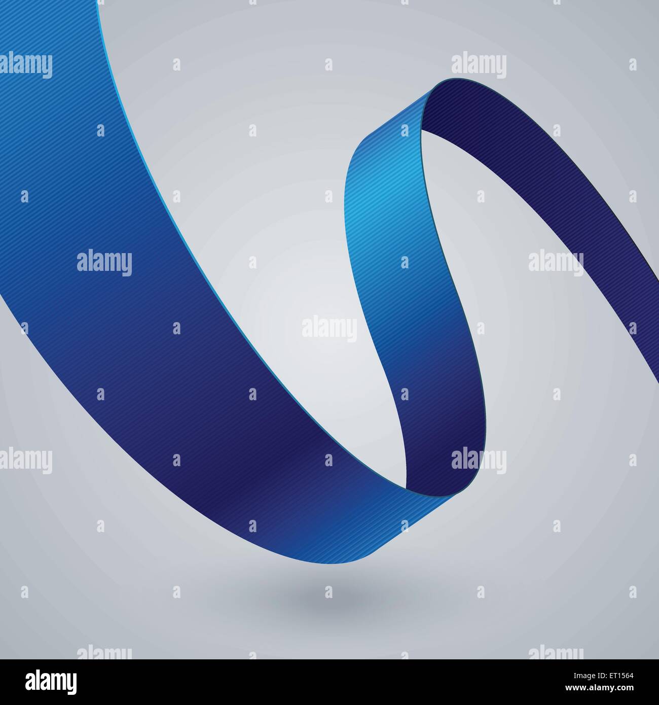 Blue fabric curved ribbon on grey background. RGB EPS 10 vector ...