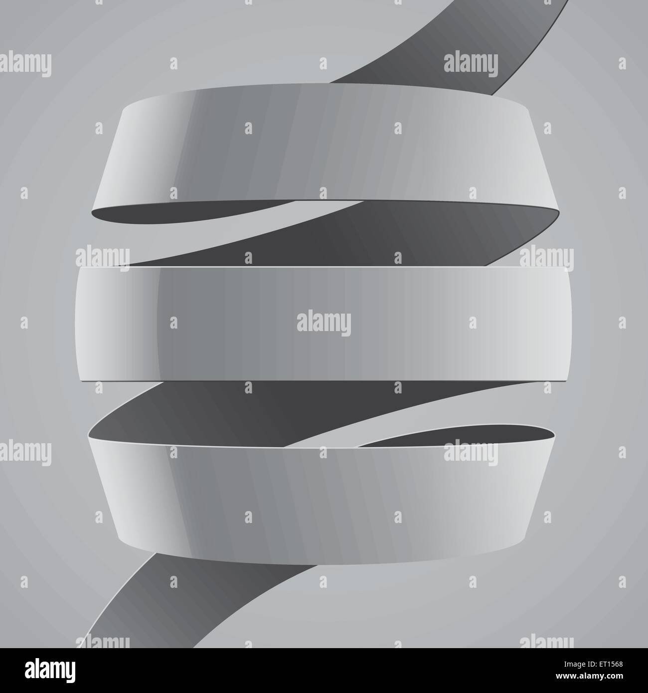 Grey fabric curved ribbon on grey background. RGB EPS 10 vector ...