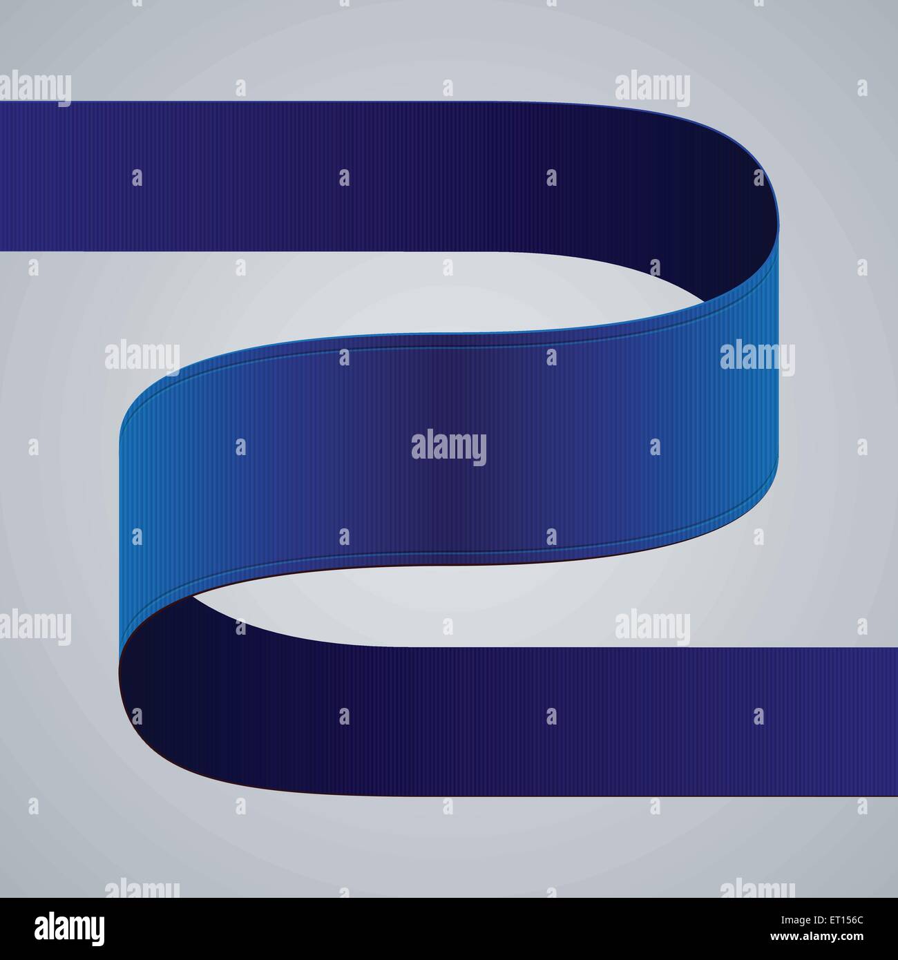 Blue fabric curved ribbon on grey background. RGB EPS 10 vector ...