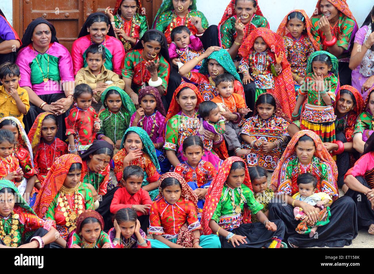 Rural women gathered ; Mindiyada near Anjaar ; Kutch ; Gujarat ; India ...