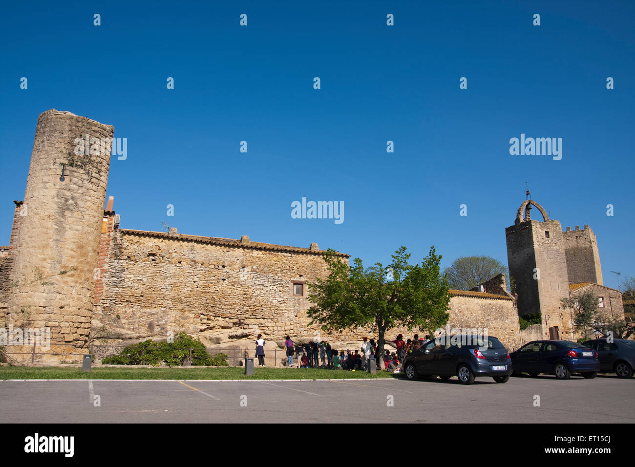 Tower of the wall and tower of the castle of Peratallada (Forallac ...