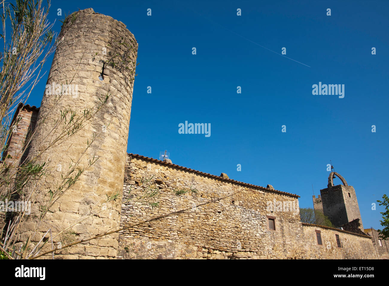 Tower of the wall and tower of the castle of Peratallada (Forallac ...