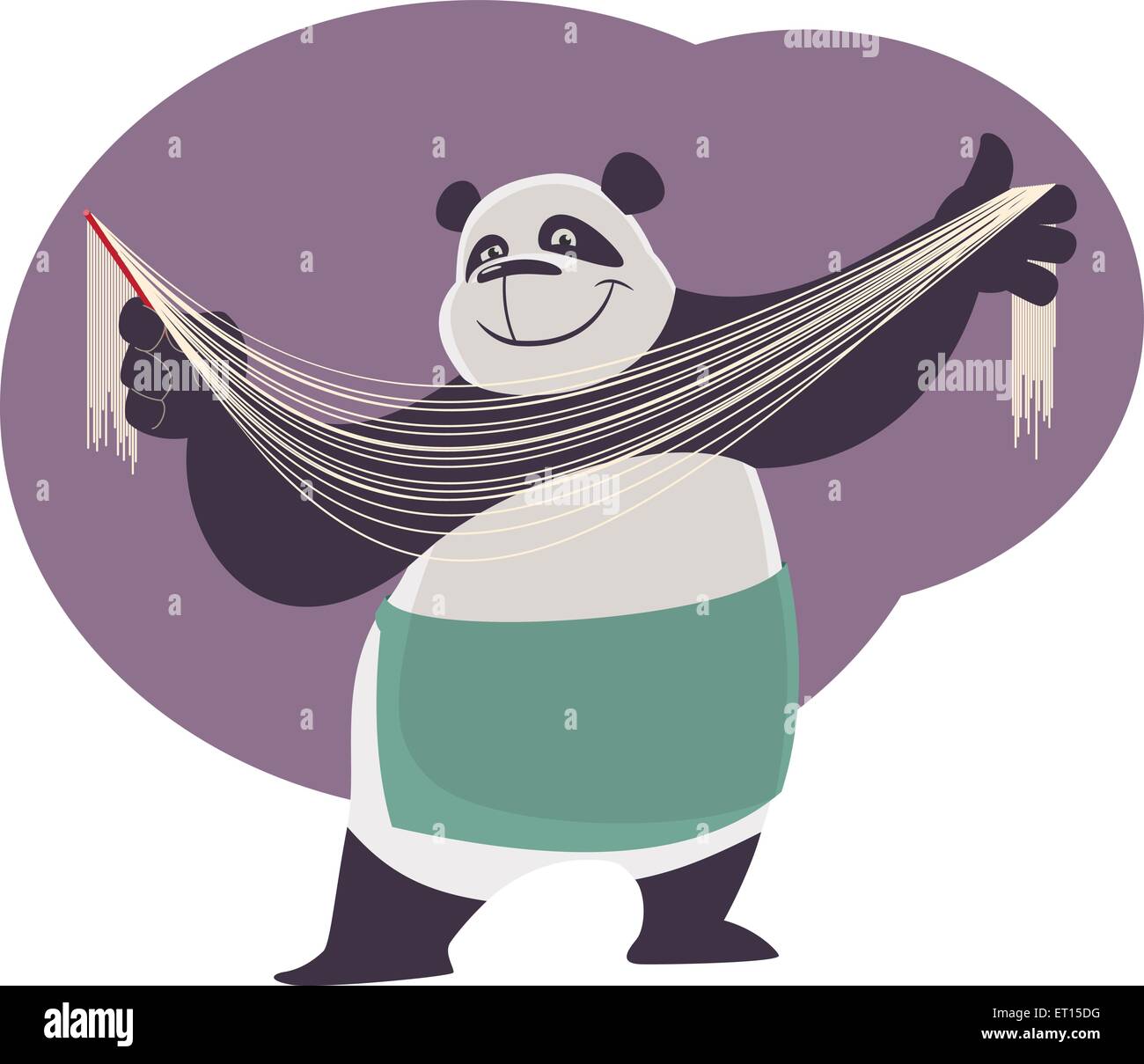 Cheerful cartoon cook Panda shows handmade chinese noodles Stock Vector ...