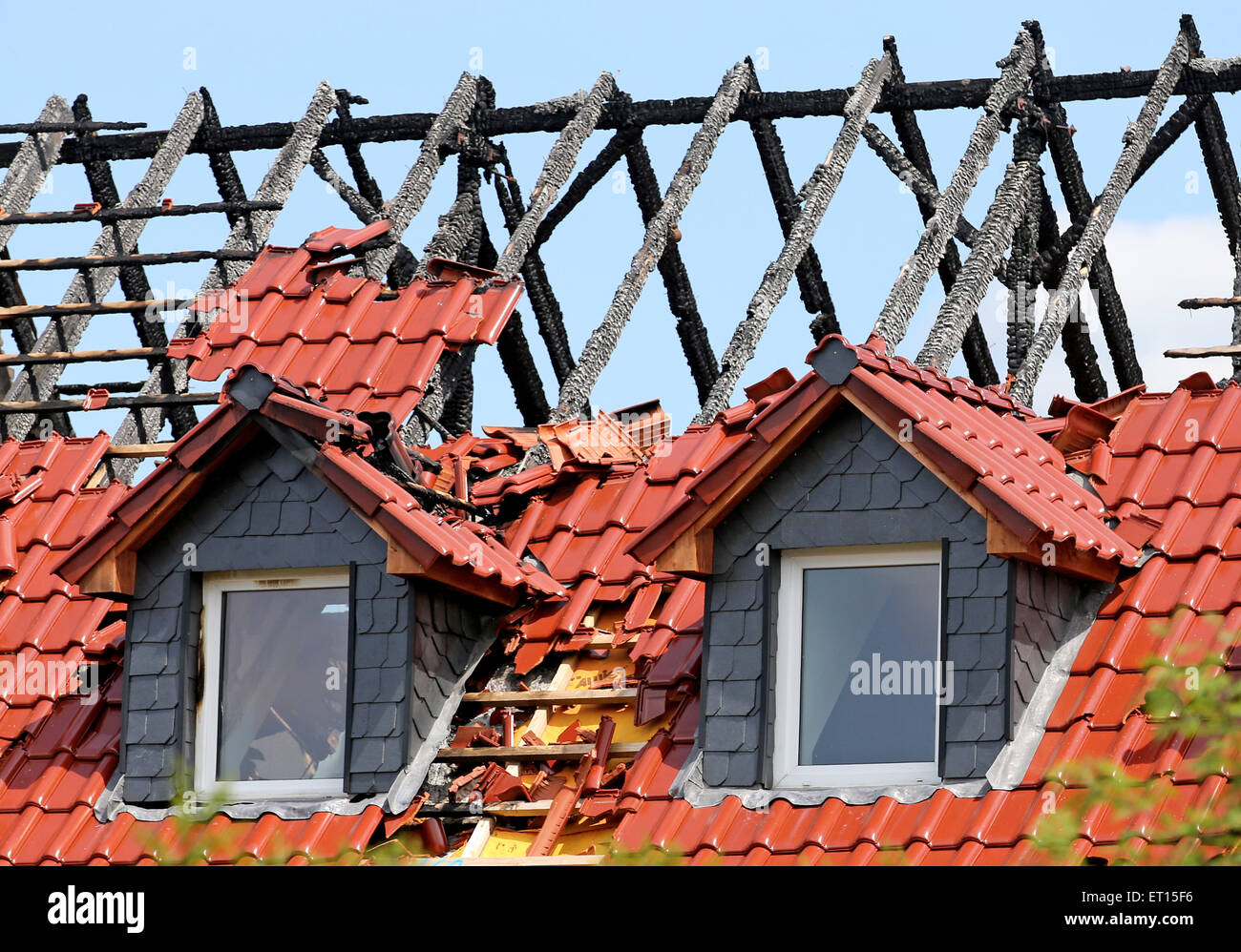Troeglitz, Germany. 10th June, 2015. View of the rooftop of a ...